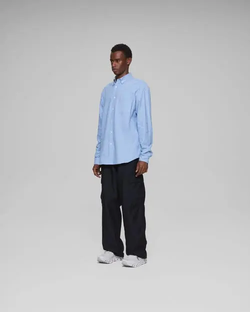 VOWELS Cashmere Button Down Shirt - Light Blue