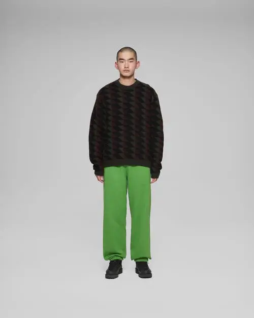 VOWELS Tessellated Merino Wool Sweater - Green