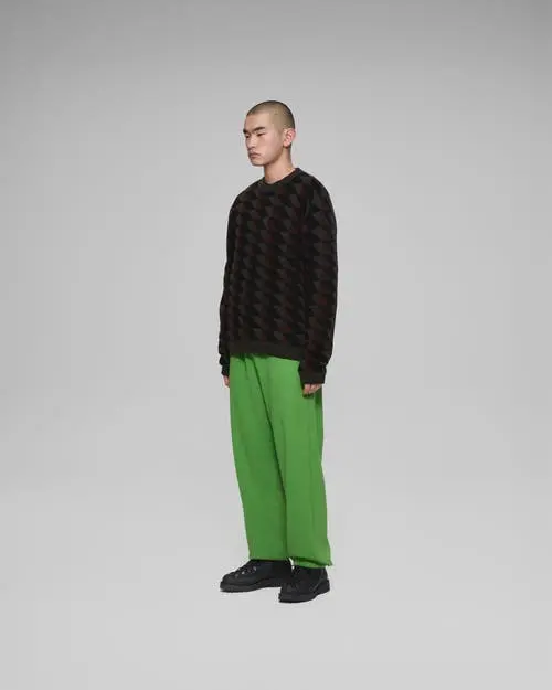VOWELS Tessellated Merino Wool Sweater - Green