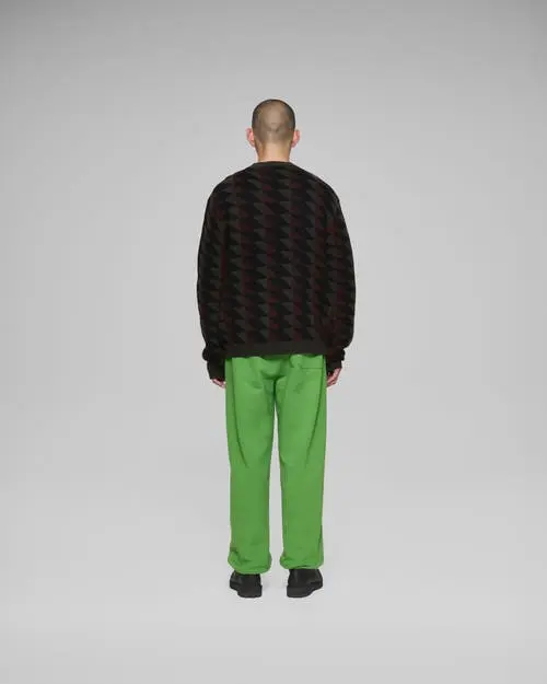 VOWELS Tessellated Merino Wool Sweater - Green
