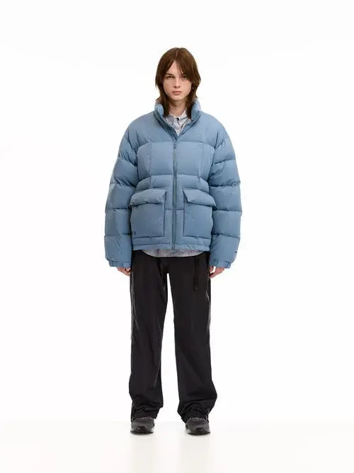 VOWELS Down Filled Puffer Jacket - Blue