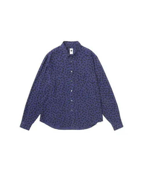 VOWELS Leopard Shirt - Navy