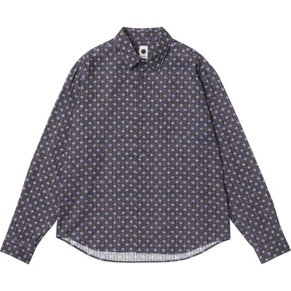 VOWELS Floral Dobby Shirt - Blue