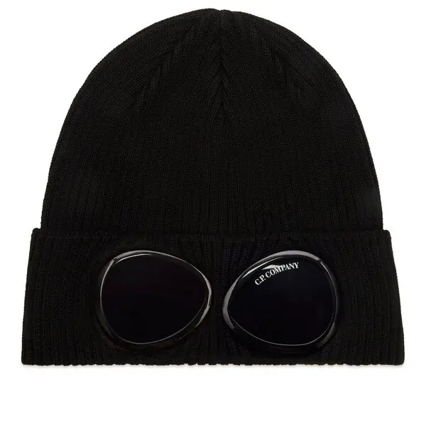 C.P. COMPANY Cotton Goggle Beanie - Black