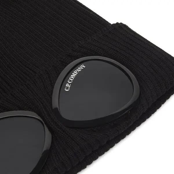 C.P. COMPANY Cotton Goggle Beanie - Black