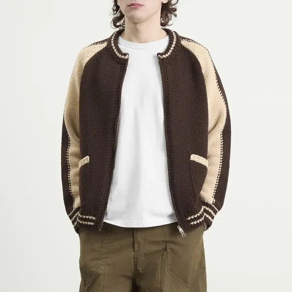 FRIZMWORKS Wool Varsity Zip Cardigan