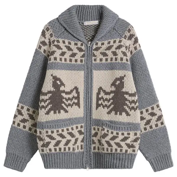 FRIZMWORKS Thunderbird Heavy Cowichan Knit Jacket - Gray