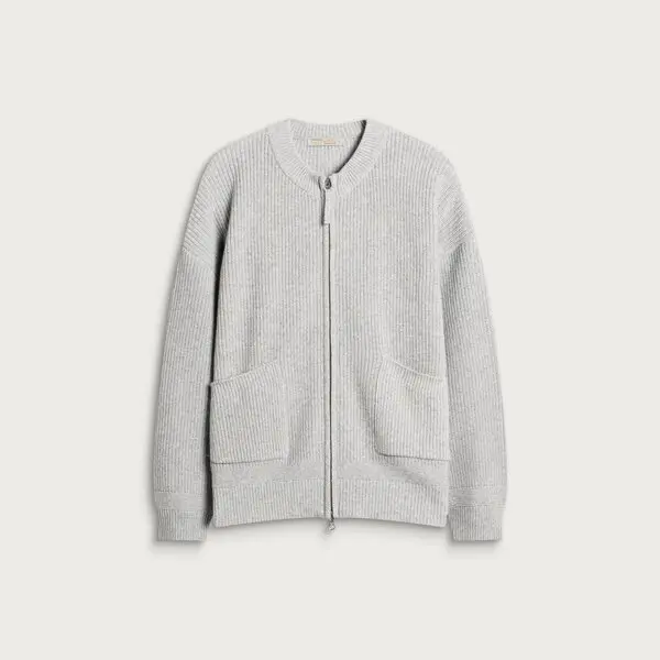 FRIZMWORKS Wool Deck Zip Cardigan - Light Gray