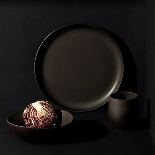 GHARYAN STONEWARE Gourmet Breakfast Dishes - Matte Black
