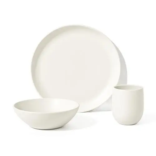 GHARYAN STONEWARE Gourmet Breakfast Dishes - Matte White