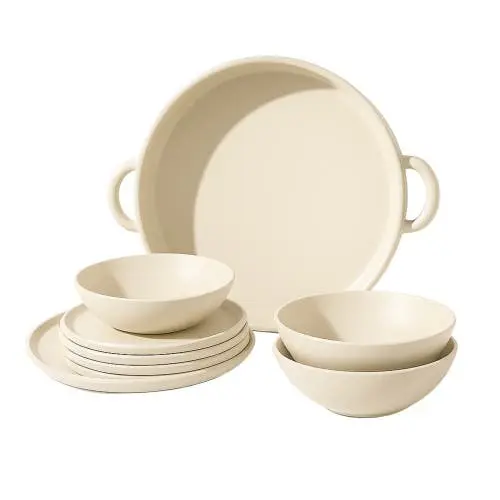 GHARYAN STONEWARE Family Feast Dinnerware - Matte White