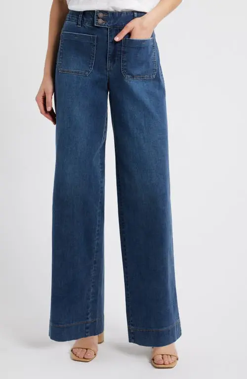 Wit & Wisdom Patch Pocket High Waist Wide Leg Jeans