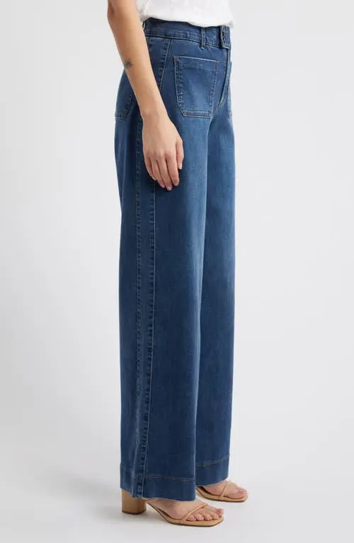 Wit & Wisdom Patch Pocket High Waist Wide Leg Jeans