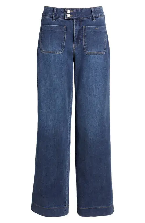 Wit & Wisdom Patch Pocket High Waist Wide Leg Jeans