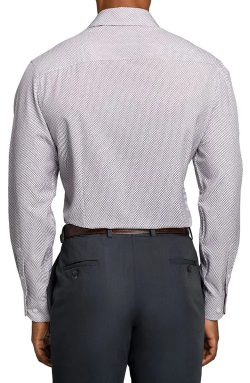 W.R.K Slim Fit Tile Print Performance Dress Shirt - Khaki