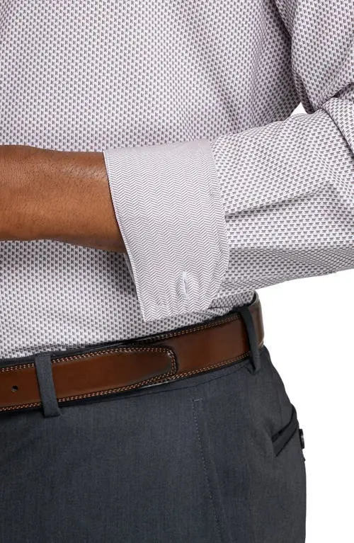 W.R.K Slim Fit Tile Print Performance Dress Shirt - Khaki