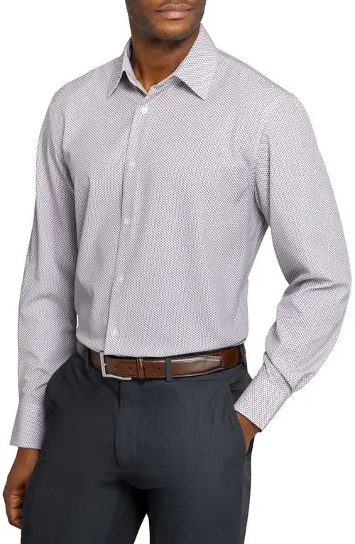 W.R.K Slim Fit Tile Print Performance Dress Shirt - Khaki