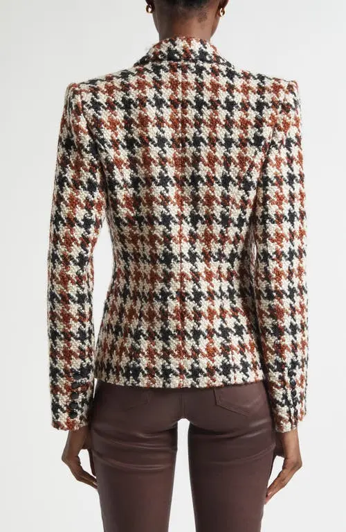 L'Agence Marie Houndstooth Double-breasted Blazer