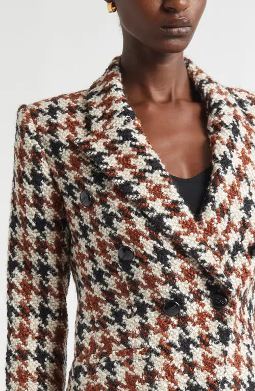 L'Agence Marie Houndstooth Double-breasted Blazer