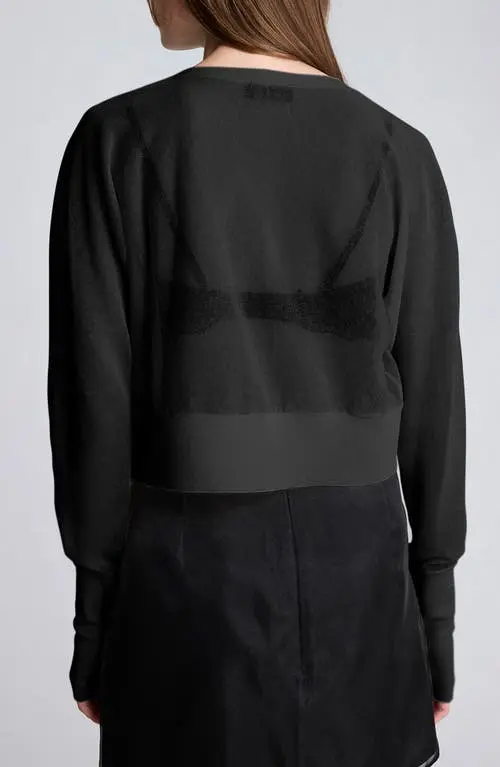 KENNETH COLE COLLECTION Crop Sheer Saddle Shoulder Cardigan