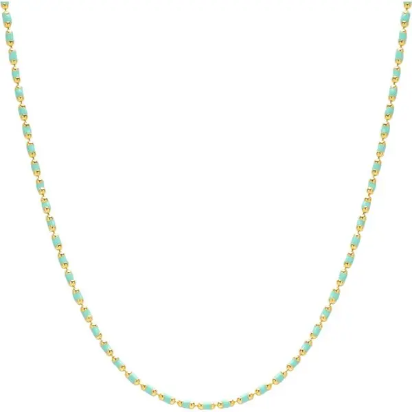 SPERO LONDON Eau De Nil Enamel Mine Beaded Necklace - Gold