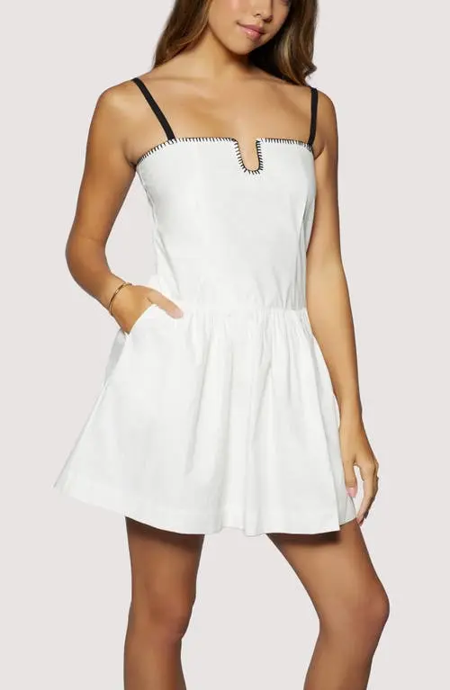 LOST + WANDER Cotton Minidress With Whipstitch Detail