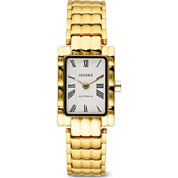 CENDRE Mila Tank Bracelet Watch - White/18k Gold
