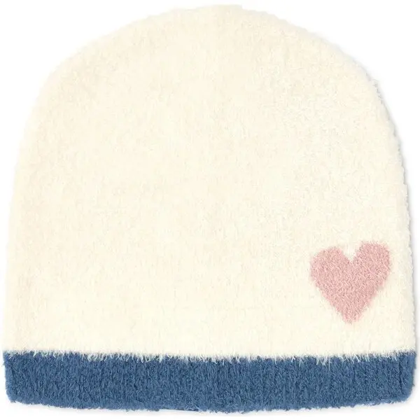 Barefoot Dreams Cozychic Lite® Colorblock Baby Heart Beanie - Cream Multi