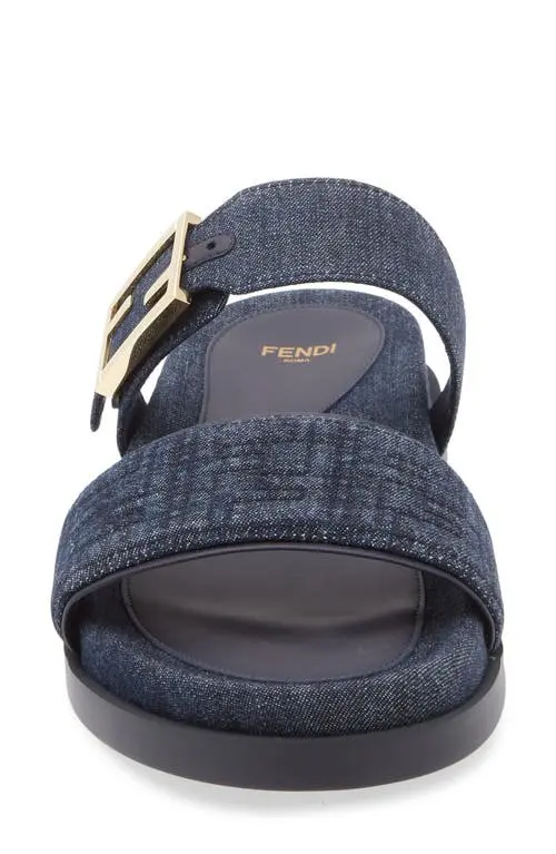 Fendi Footbed Slide Sandal - Blue