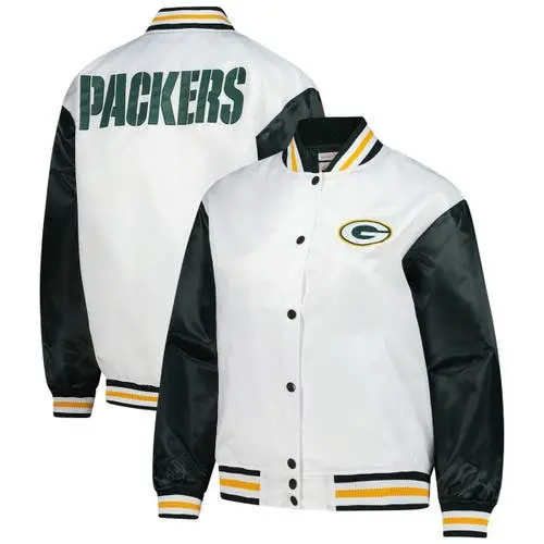 Mitchell & Ness Green Bay Packers Full-snap Satin Jacket
