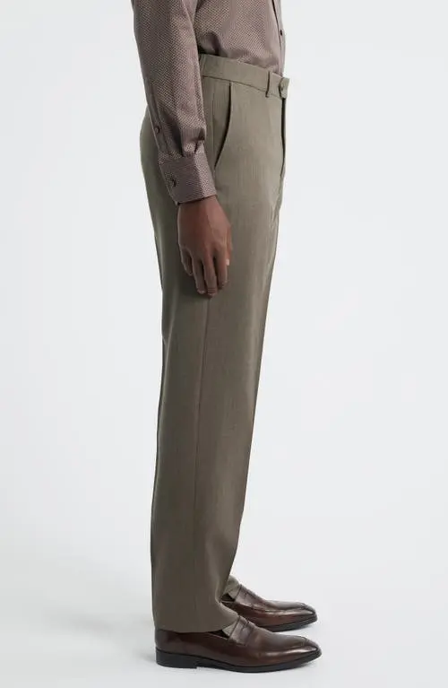 Berle Covert Flat Front Wool Twill Dress Pants