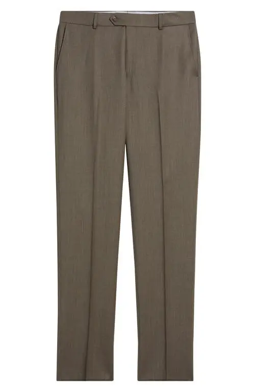 Berle Covert Flat Front Wool Twill Dress Pants