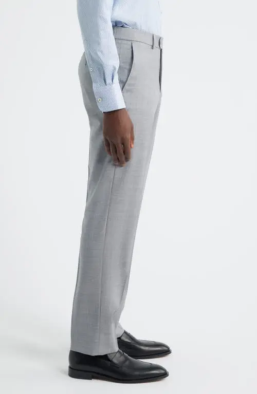 Berle Flat-front Super 120s Wool Dress Pants - Light Grey