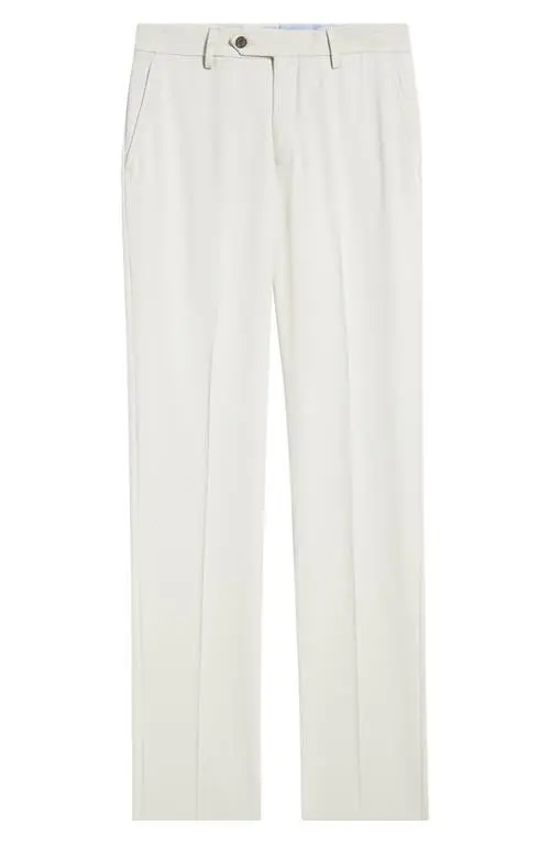 Berle Flat Front Worsted Wool Gabardine Trousers - Stone