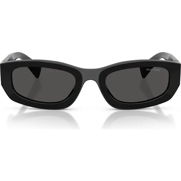 Miu Miu 53mm Irregular Sunglasses - Black/dark Grey
