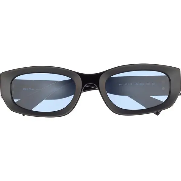 Miu Miu 53mm Irregular Sunglasses - Black/light Blue