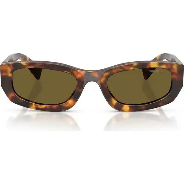 Miu Miu 53mm Irregular Sunglasses - Havana Honey/dark Brown