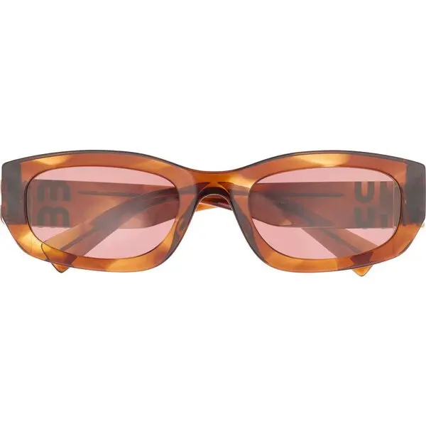 Miu Miu 53mm Irregular Sunglasses - Striped Tobacco/dark Violet