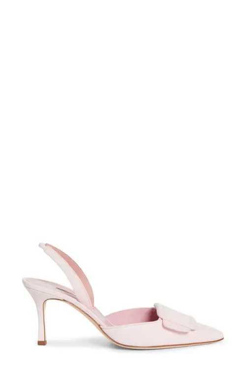 Manolo Blahnik Maysli Buckle Slingback Pump - Light Pink