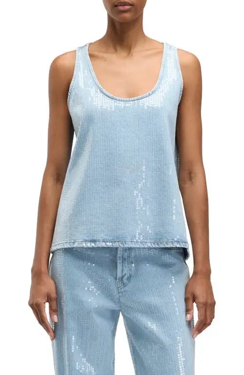 SEVEN Sequin Denim Tank