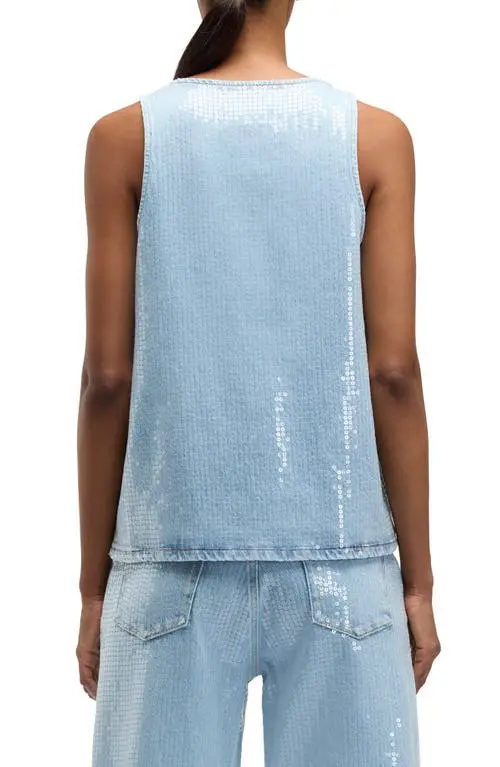 SEVEN Sequin Denim Tank