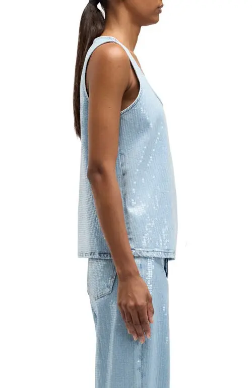 SEVEN Sequin Denim Tank