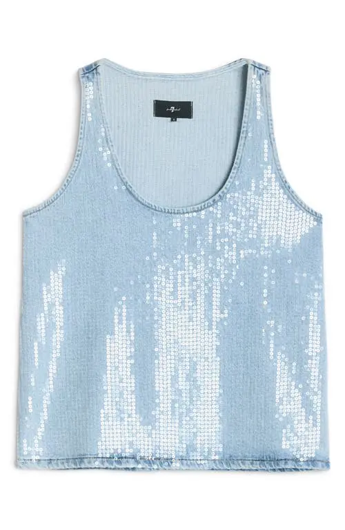 SEVEN Sequin Denim Tank