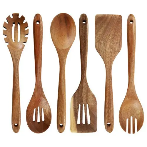 MEGACHEF 6 Piece Wood Kitchen Utensil Set - Acacia