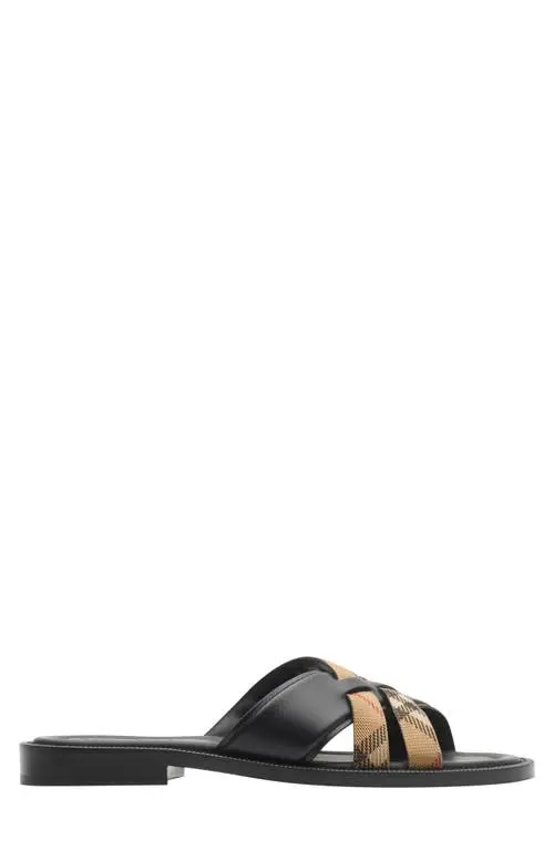 Burberry Drift Slide Sandal - Black/sand Ip Check