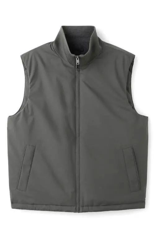 Mango Quilted Vest With Ribbed Collar - Grey