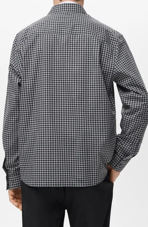 Mango Relaxed Fit Check Snap-up Shirt