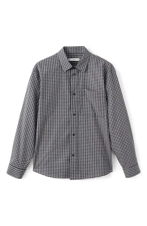 Mango Relaxed Fit Check Snap-up Shirt
