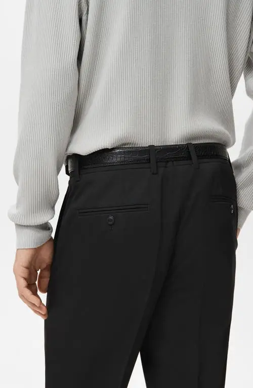 Mango Pleated Straight Leg Trousers