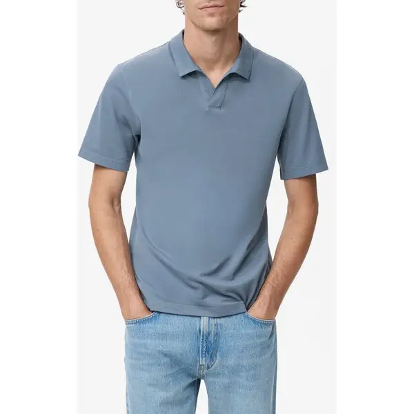 Mango Slim Fit Johnny Collar Piqué Polo - Indigo Blue